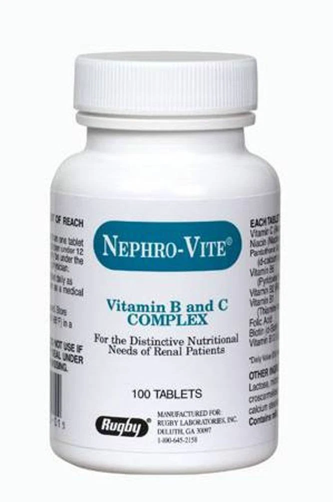Nephro-Vite Vitamin B And C Complex Tablets 100 Ct, 50% OFF