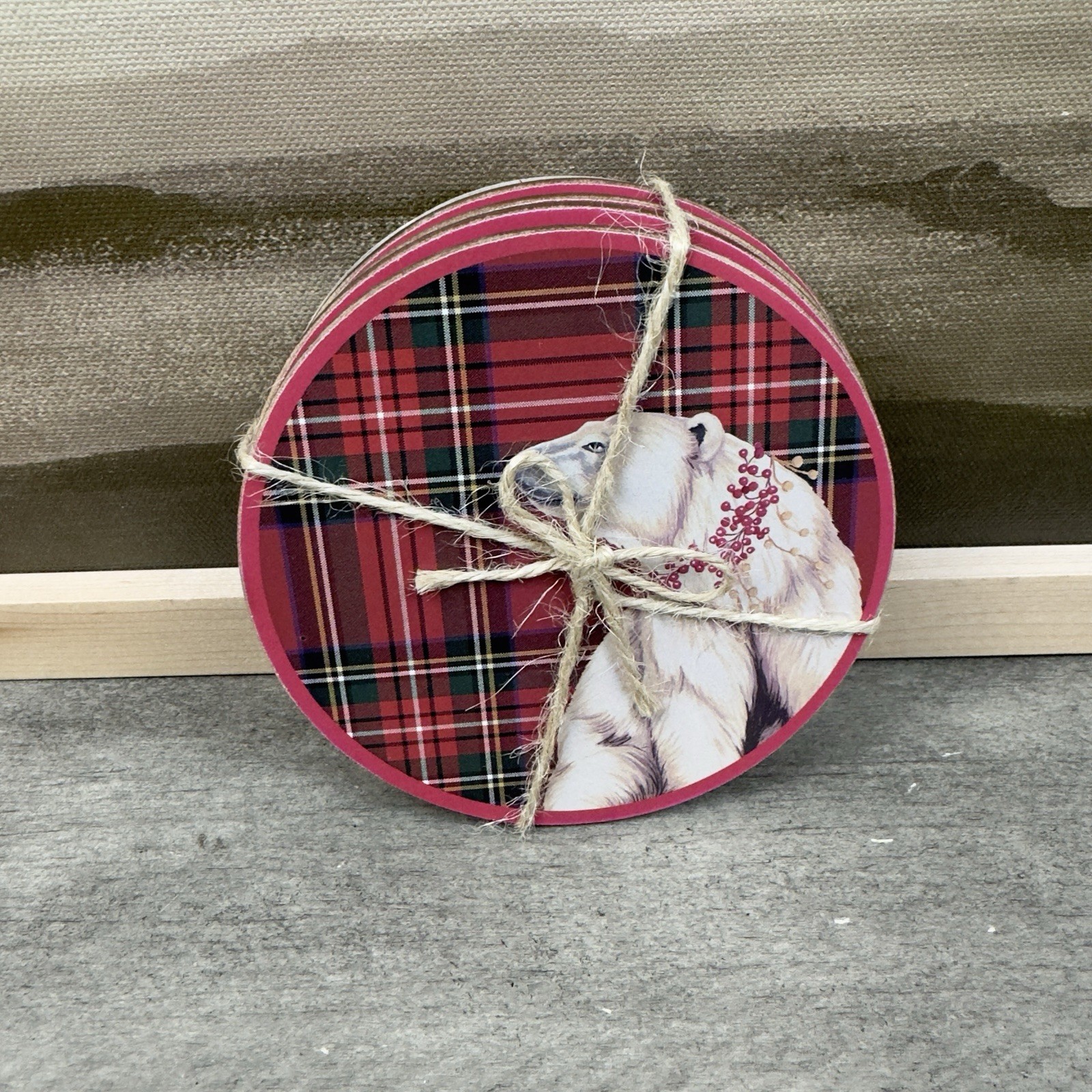 Pottery Barn Enchanted Forest Cork Coasters Set/4 Red Multicolor ...
