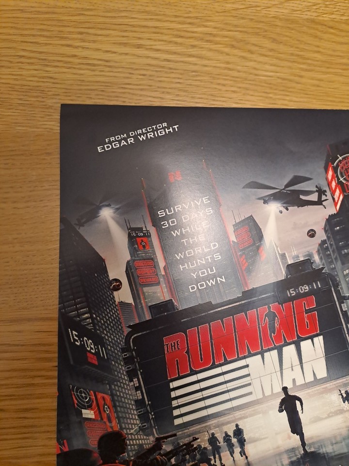 The Running Man 2025 - A3 Genuine Cineworld Poster - Action Movie Print ...