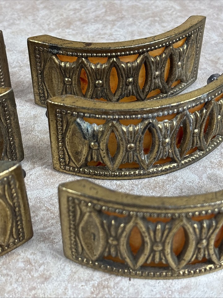 10 Vintage Waterfall Drawer Pulls Bakelite Insert Art Deco Brass Finish ...