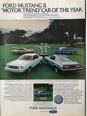 Vintage 1974 Ford Mustang II Car of the Year original color Ad | eBay