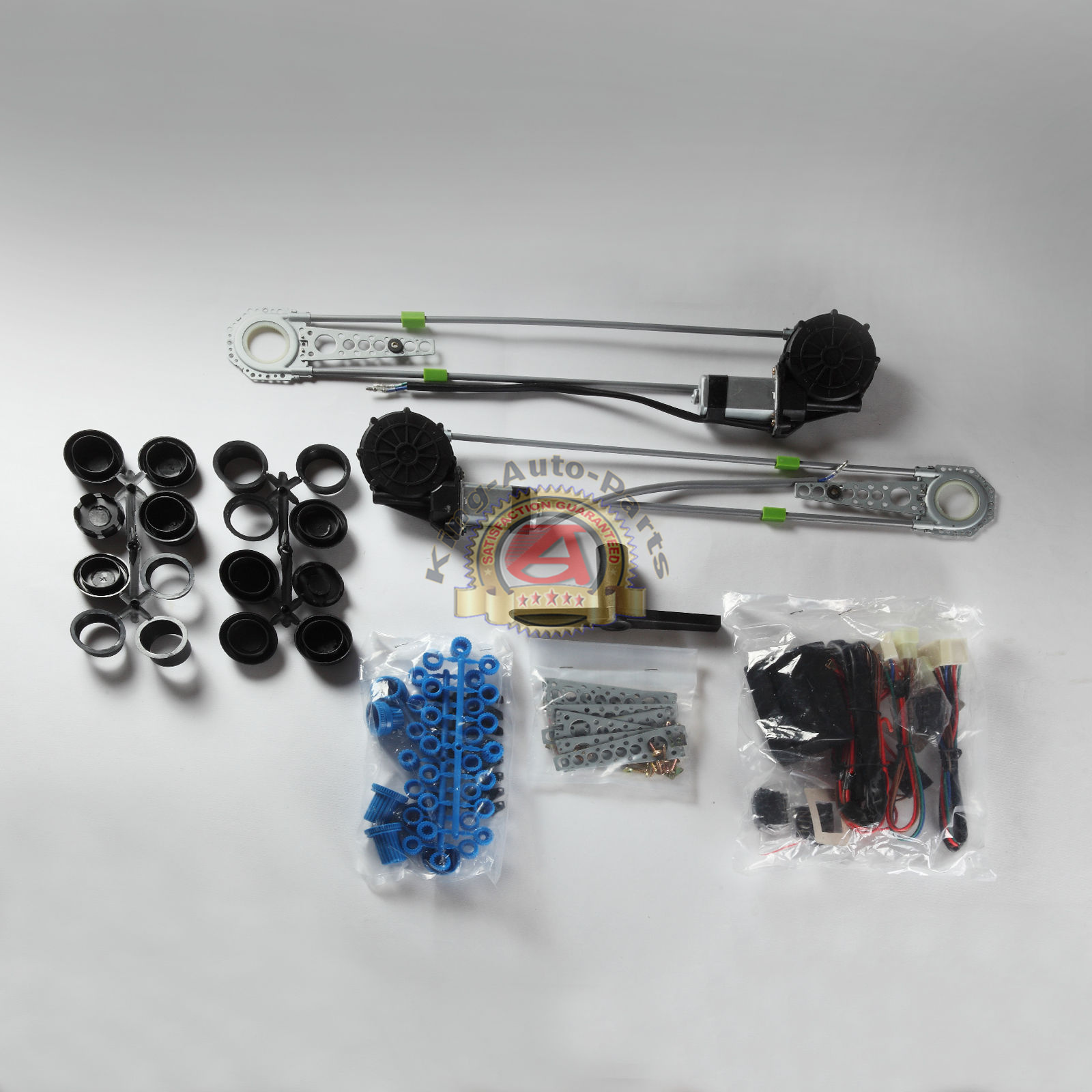 Universal Two Doors Electric Power Window Conversion Kit with Switches ...