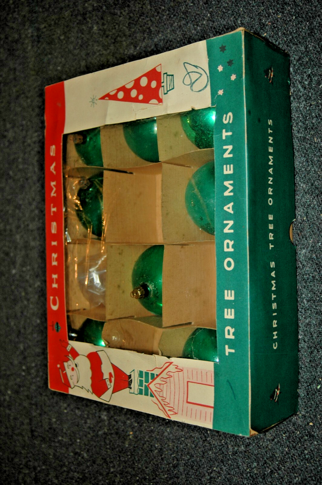 32 Vintage Shiny Brite Glass Christmas Ornaments in 3 Original Boxes | eBay