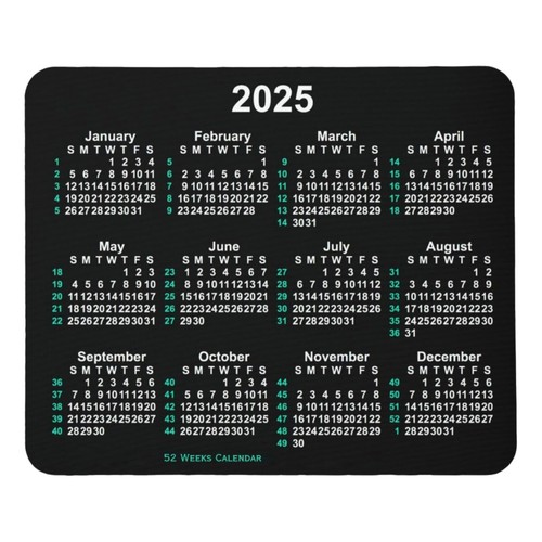 2025 Calendar Mouse Pad Mouse Mat Happy 2025 Desk Accessories 9.5"x8 ...