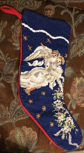 Needlepoint Christmas Stocking Angels 18" | eBay