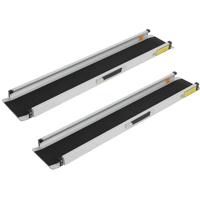 3.5-6FT Aluminum Adjustable Non-skid Loading Wheelchair Telescoping ...