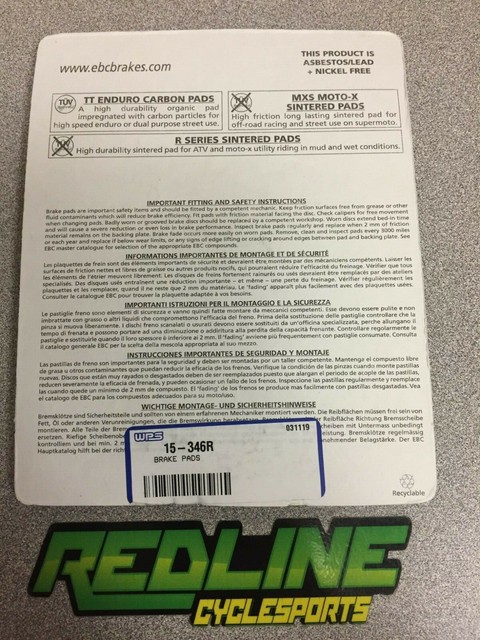 EBC - FA346R - R Series Long Life Sintered Brake Pads for sale online ...