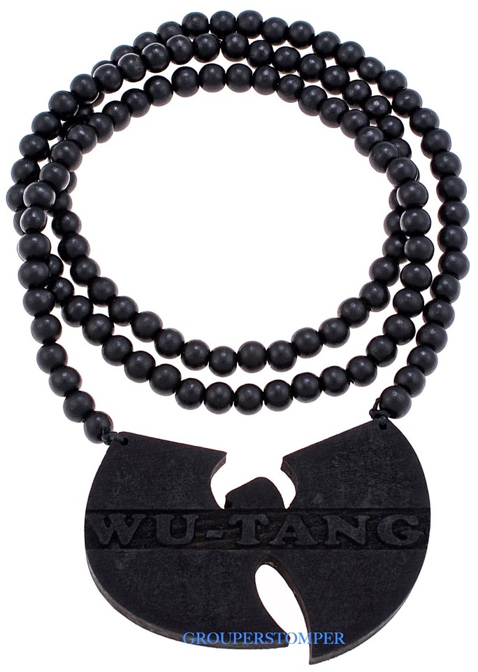 WU-TANG Necklace New Good Wood Style Pendant with Wood Bead Chain | eBay