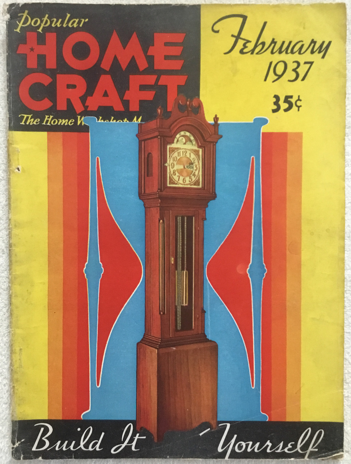 Popular Home Craft Magazine February 1937 Build It Yourself Grandfather ...