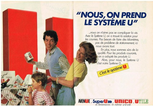 PUBLICITE ADVERTISING 095 1985 les MAGASINS UNICO SUPER U AVENUE ...