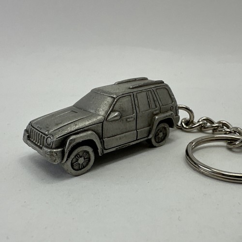 Vintage Jeep Liberty 2002 Metal Pewter Key Chain 5" Silver Key Chain ...