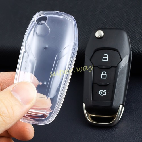 Clear Transparent TPU Car Flip Key Case Cover Fob For Ford Ecosport ...