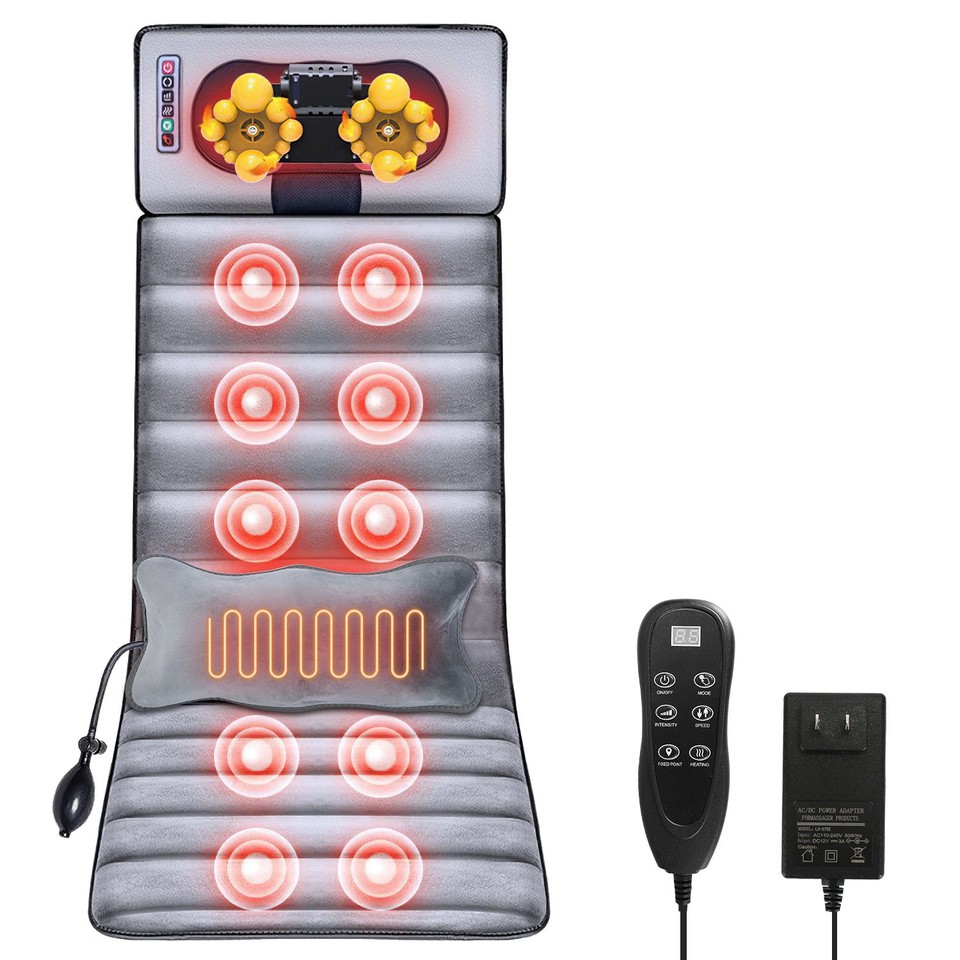 Vibrating Back Massage Mat with Heat Full Body Massager For Blood ...