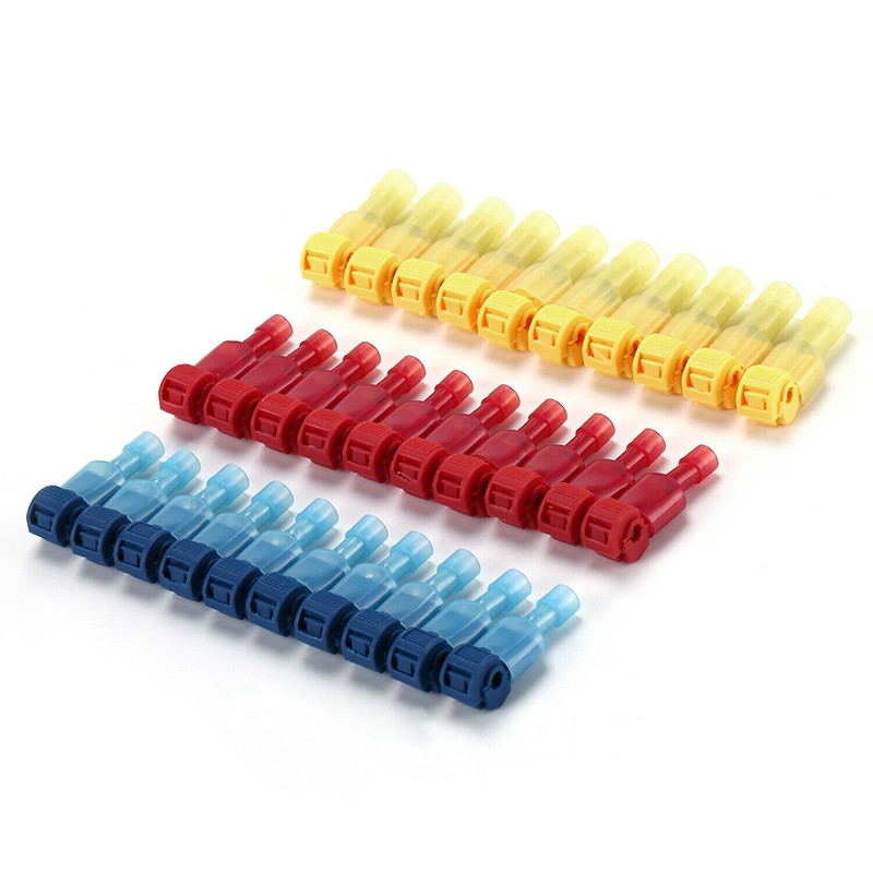 60pcs Insulated 22-10 AWG T-Taps Quick Splice Wire Terminal Connectors ...