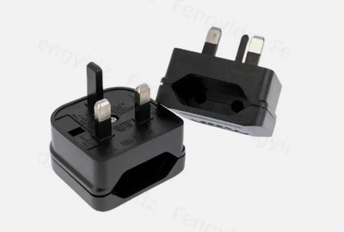 EU European Euro Europe 2-Pin To 3-Pin UK Travel Plug Socket Converter ...