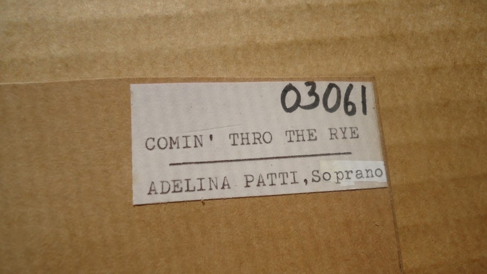 Adelina Patti Vocal 78 Record Grade E- "Comin Thro The Rye" Gramophone ...