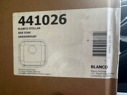 Blanco 441026 Stellar Single Bowl Stainless Steel Undermount Bar ...