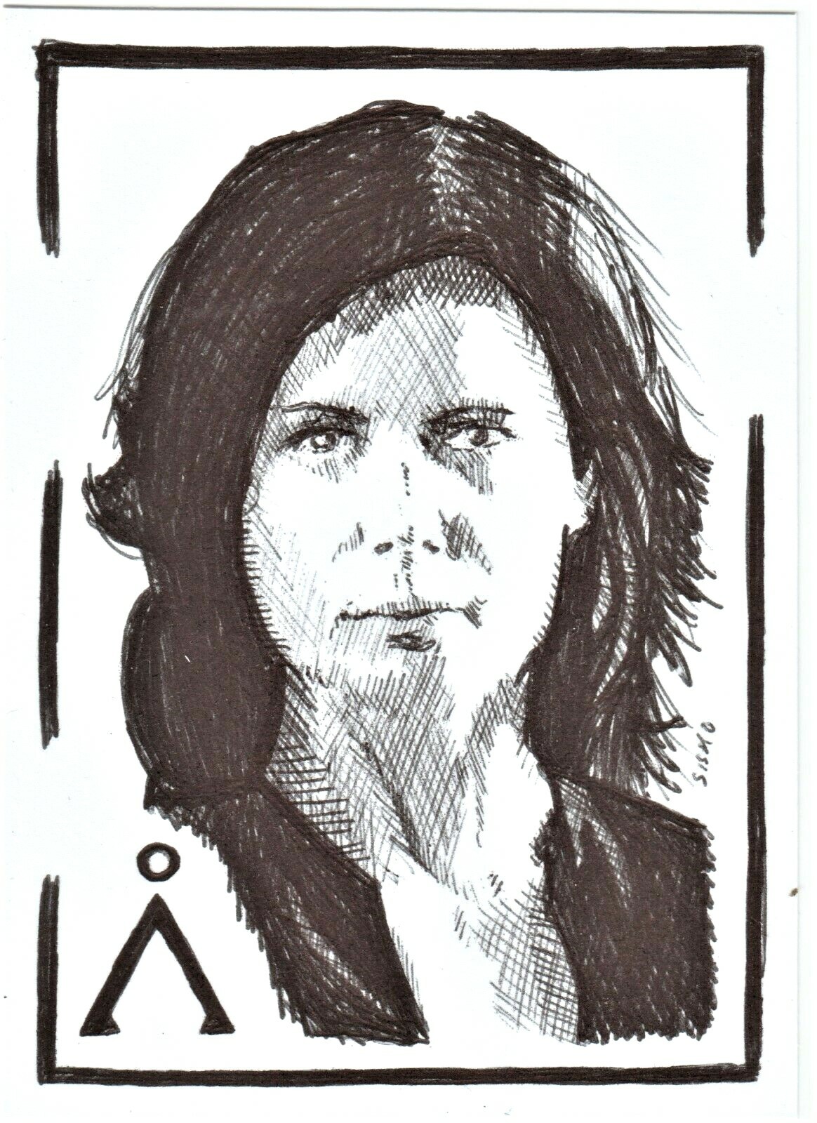 ACEO Sketch Card Stargate Atlantis Torri Higginson as Elizabeth Weir ...