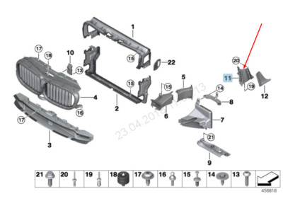 NEW BMW 7 G11 RIGHT SIDE INNER AIR DUCT 51747347376 7347376 2016 OEM | eBay