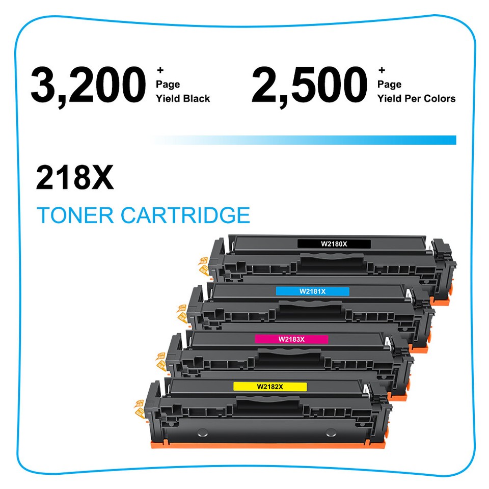 4Pack W2180X Color Toner Fits HP 218X LaserJet Pro 3201dw MFP 3301cdw ...