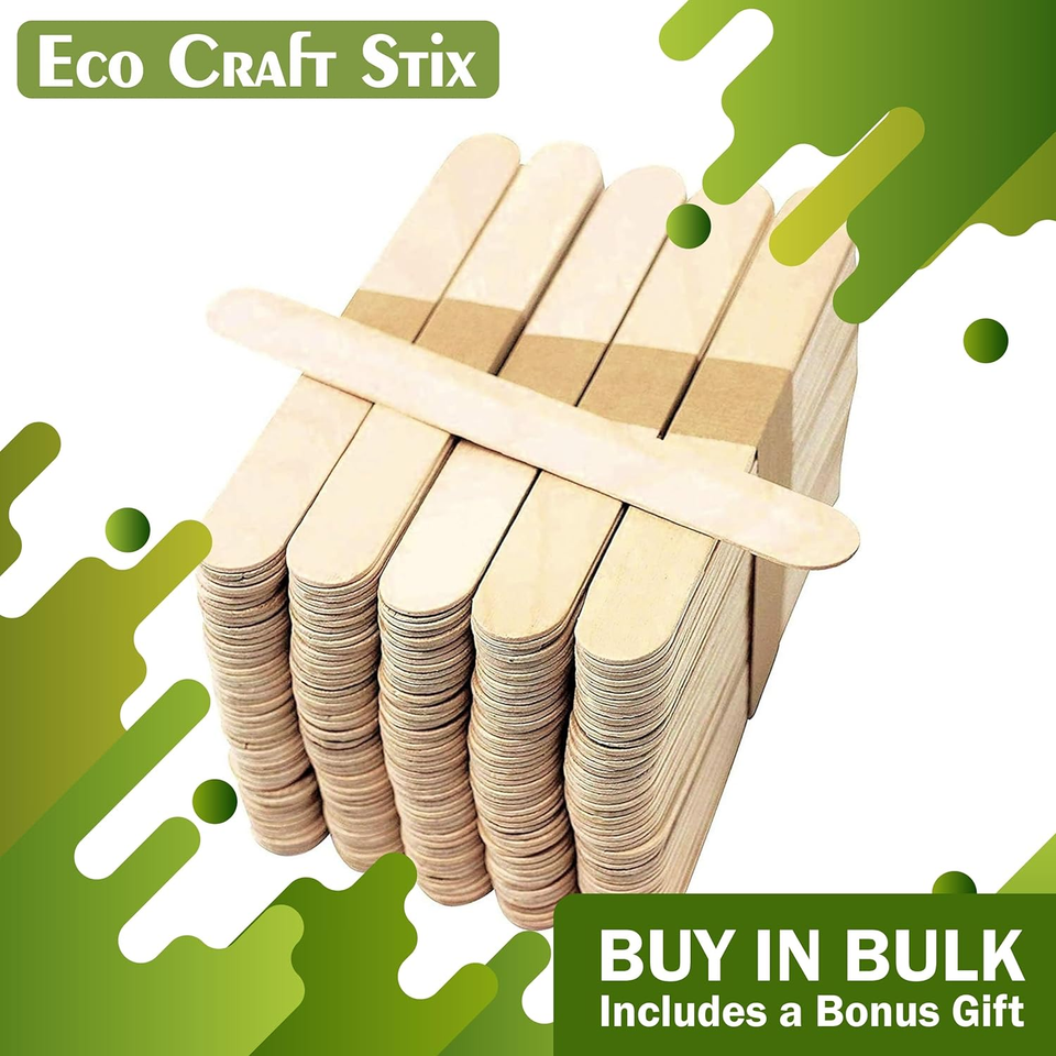 6" Jumbo Wooden Craft/Popsicle Sticks/Diy Craft Projects- Pack of 100Ct ...