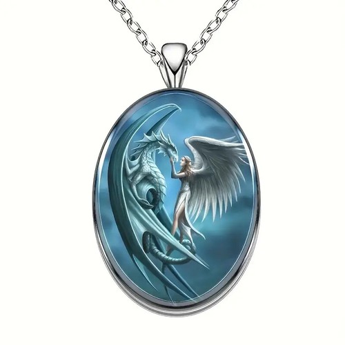 Cool Creative Dragon Art Design Oval Pendant Necklace | eBay