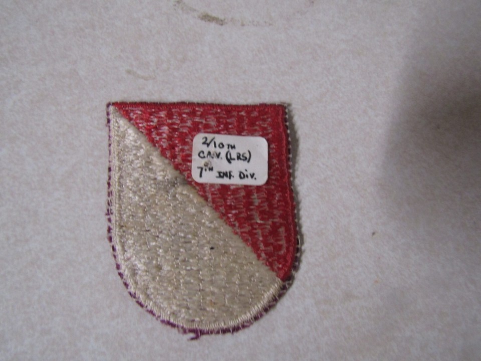 MILITARY INSIGNIA FLASH PATCH FOR BERET 2/10 CAVALRY 7TH INFANTRY ...