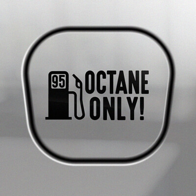 OCTANE 95 PETROL ONLY Sticker 120mm fuel cap door vinyl decal | eBay ...