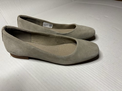 TOMS Suede Ballet Flats Women's Size 7.5 Briella Taupe Beige Wedding ...