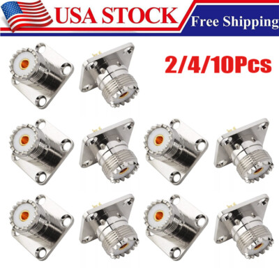 UHF Female Jack SO-239 Bulkhead Panel Chassis Solder Cup Connectors ...