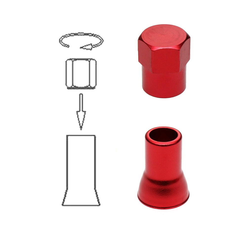 4x Red Valve Stem Sleeve Cap Covers Aluminum Metal 3/4 Car/Truck ...