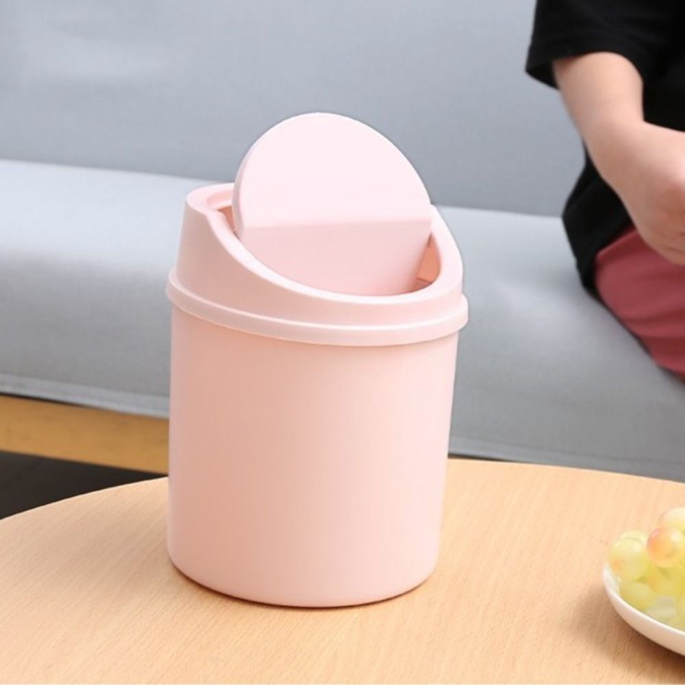 Home Trash with Cover Mini Desktop Bin Desk Dustbin Small Trash Can ...