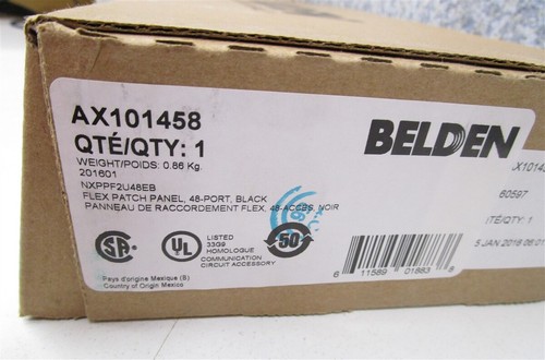 BELDEN AX101458 Flex Patch Panel 48-Port BLACK Empty NEW 611589018838 ...