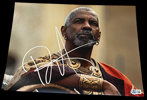 DENZEL WASHINGTON SIGNED AUTOGRAPH 11x14 PHOTO GLADIATOR 2 BECKETT BAS ...
