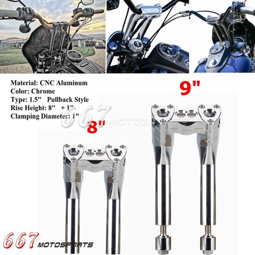 Chrome 1" Handlebar Riser For Harley Street Bob Low Rider Sportster ...
