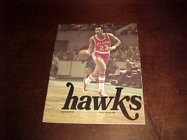 1974 Houston Rockets v Atlanta Hawks Basketball Program Lou Hudson ...
