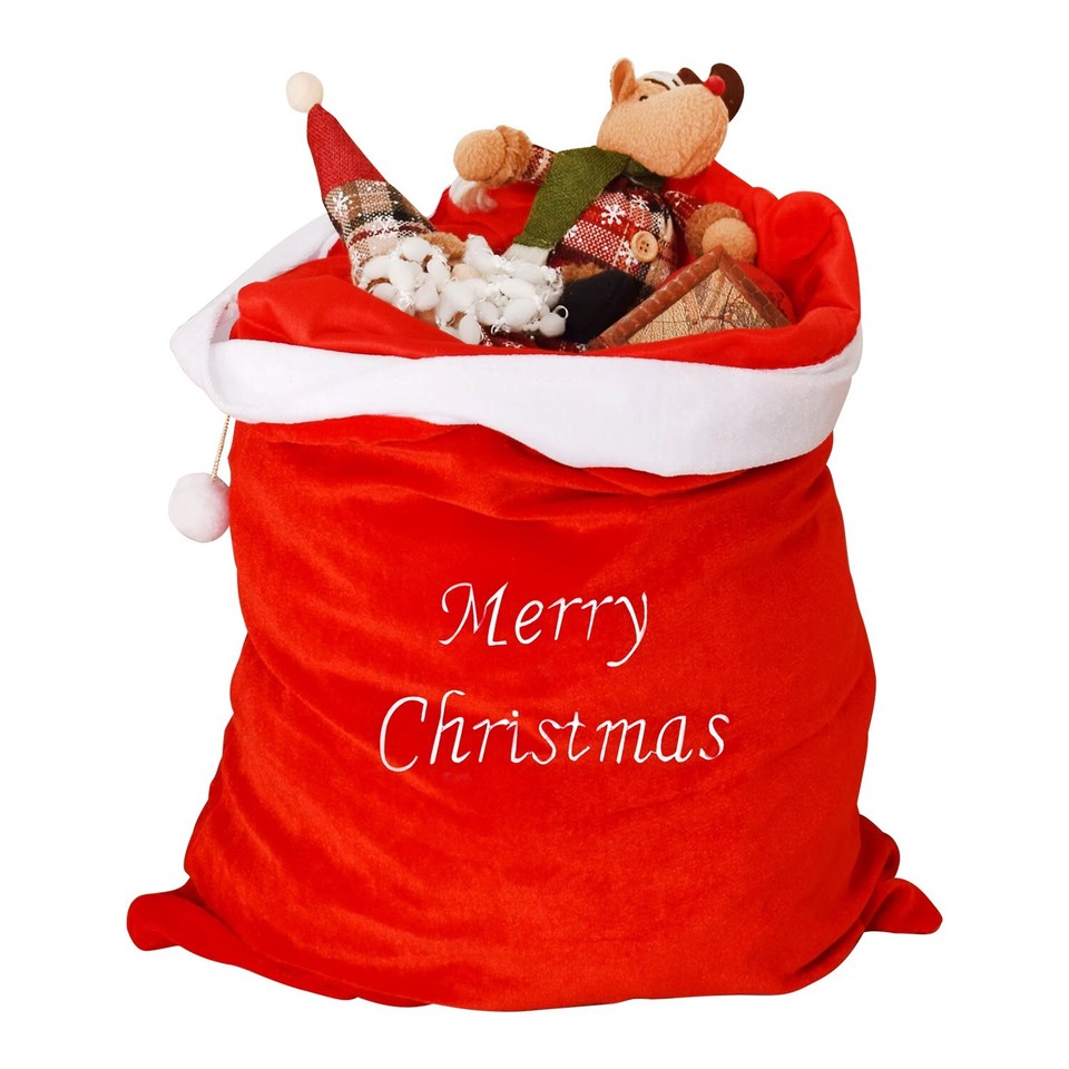 Santa Sack Christmas Large Sacks Bag Drawstring Gift Present Xmas ...