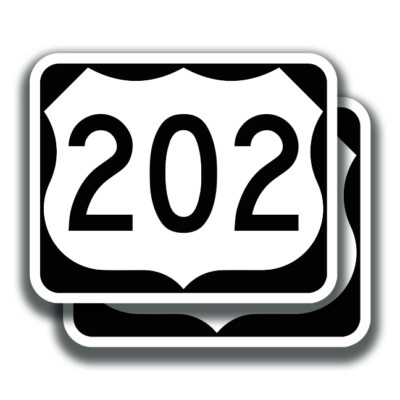U.S. ROUTE 202 DECAL 2 Stickers Road Sign Bogo Highway Car Truck Bumper ...
