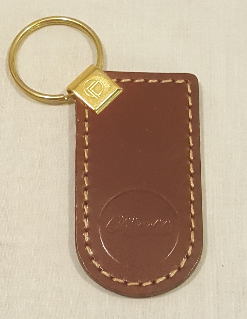Vintage Burgundy Genuine Leather OLDSMOBILE Keychain Key Chain - New ...