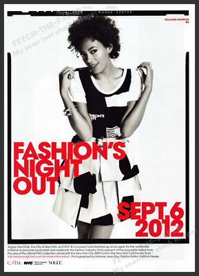 2012 Fashion's Night Out Solange Knowles 2010s Print Advertisement 2012 ...
