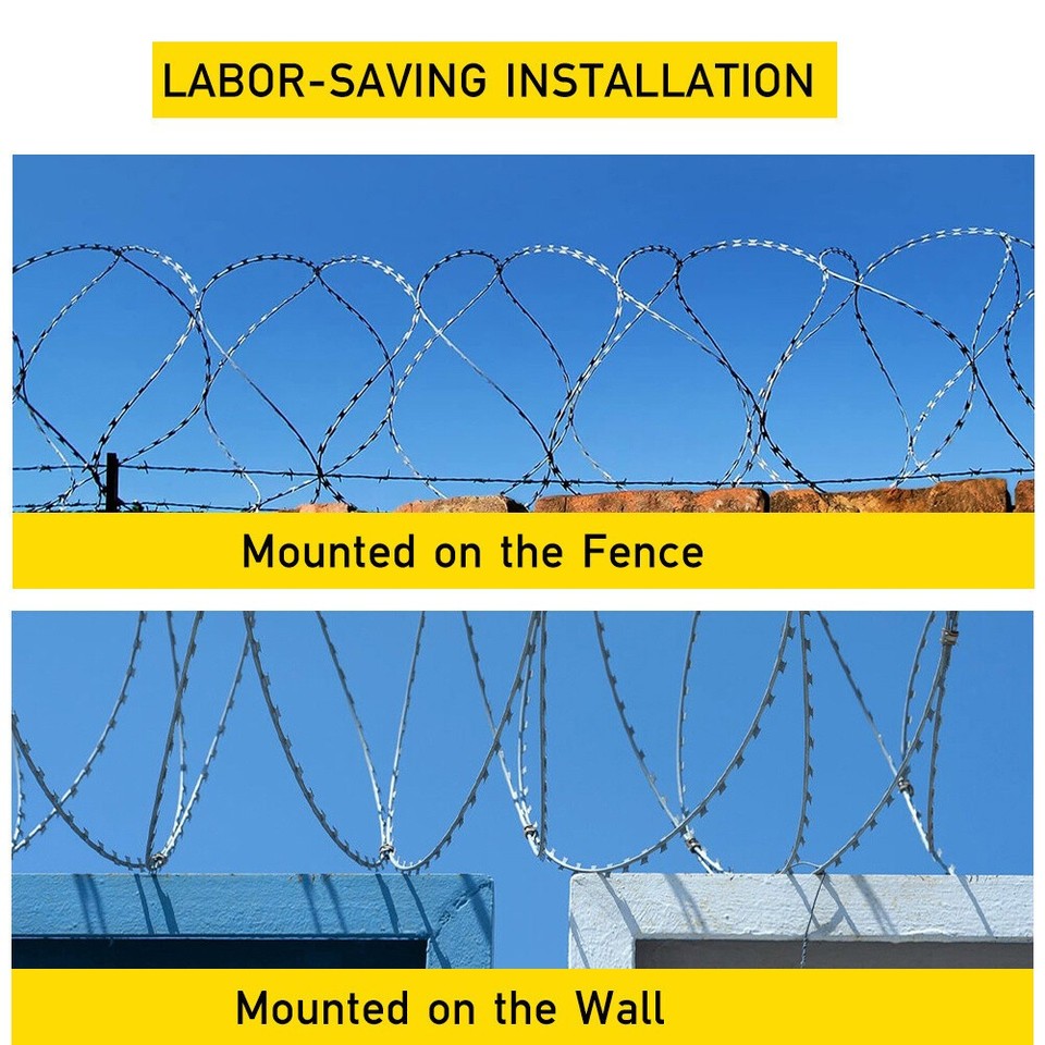 Razor Security Wire 10m Coiled Concertina Type Barb Fence Fencing ...
