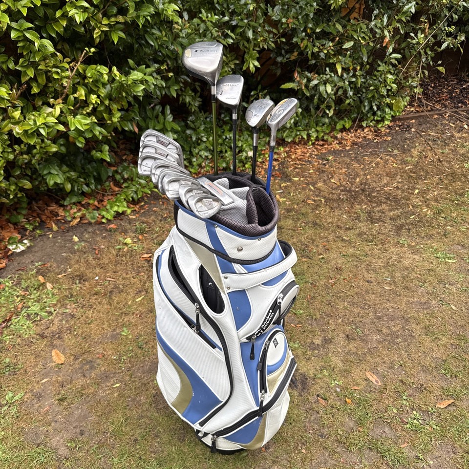 FULL RIGHT HANDED MIZUNO / ADAMS GOLF SET WITH MOTOCADDY BAG & PUTTER ...