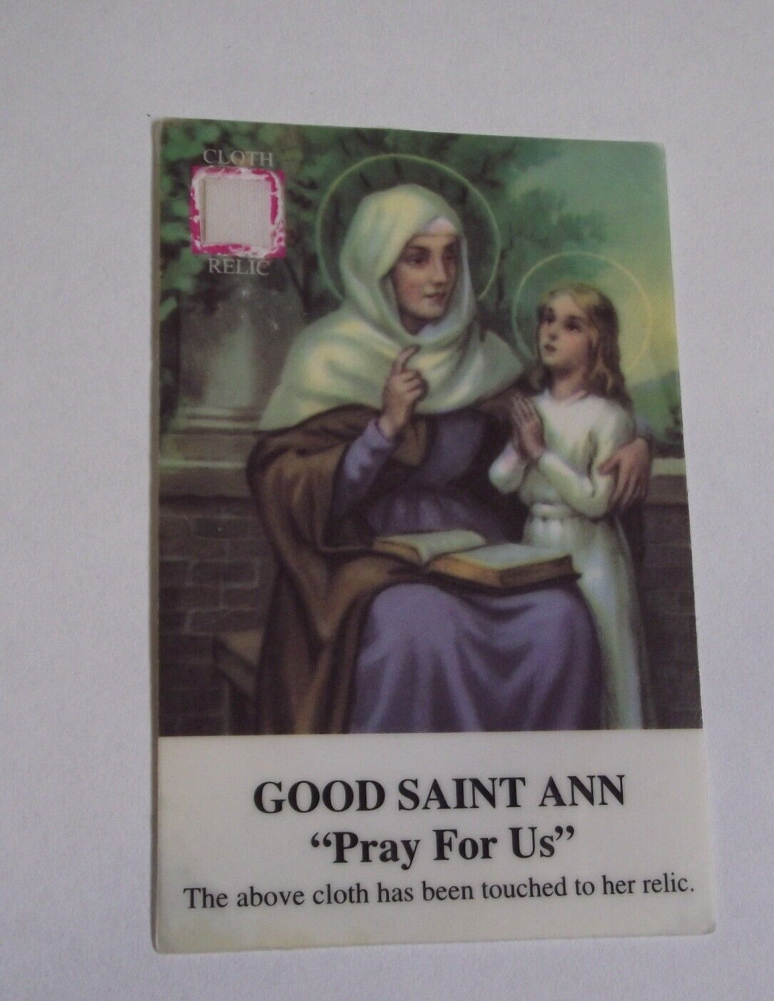 Pocket prayer relic card Good Saint Ann Anne mother of Virgin Mary pray ...
