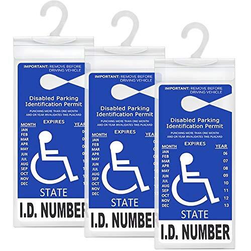 Handicap Placard Holder for Auto Pack of 3 Disabled Parking Permit Sign ...