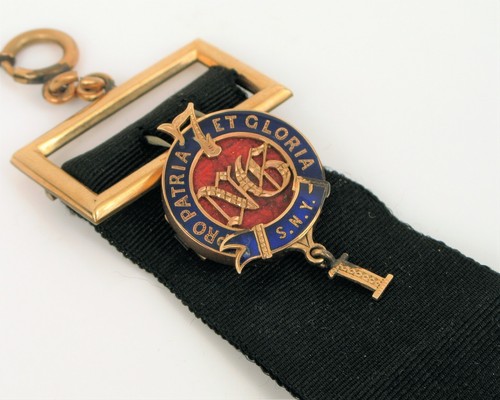 VINTAGE 107TH INFANTRY 10K YELLOW GOLD PRO PATRIA ET GLORIA WATCH FOB ...