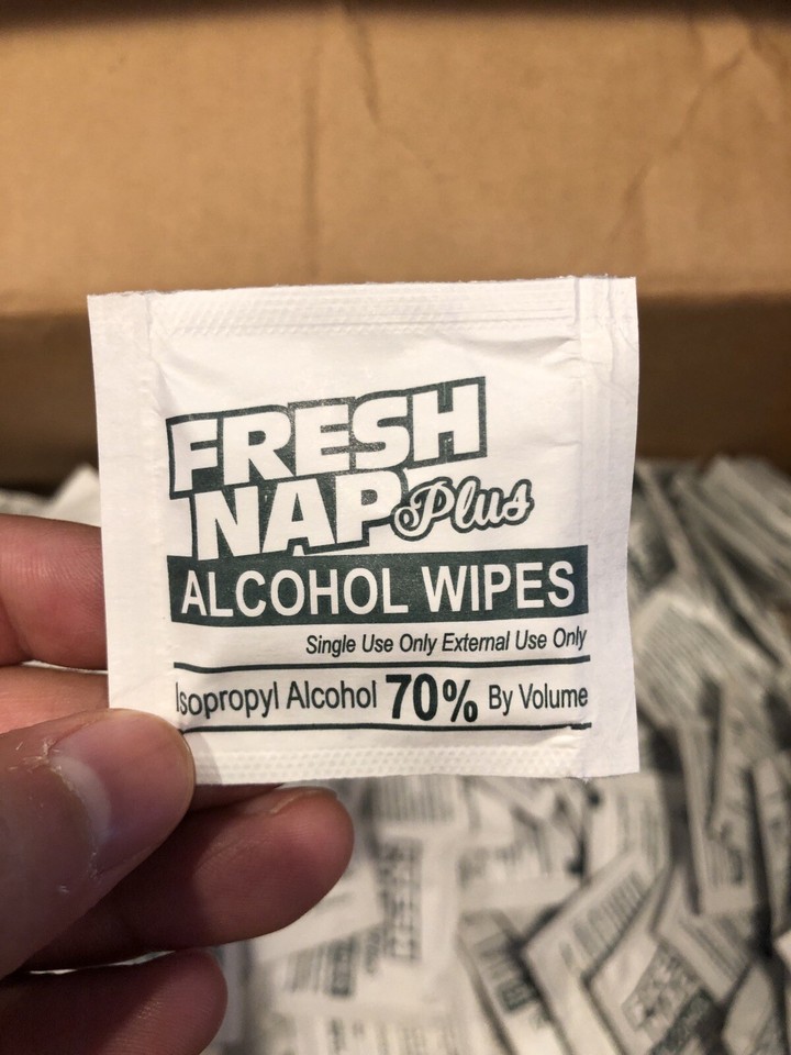 (500) FRESH NAP PLUS Alcohol Wipes Disposable Pads 70% Isopropyl Single ...
