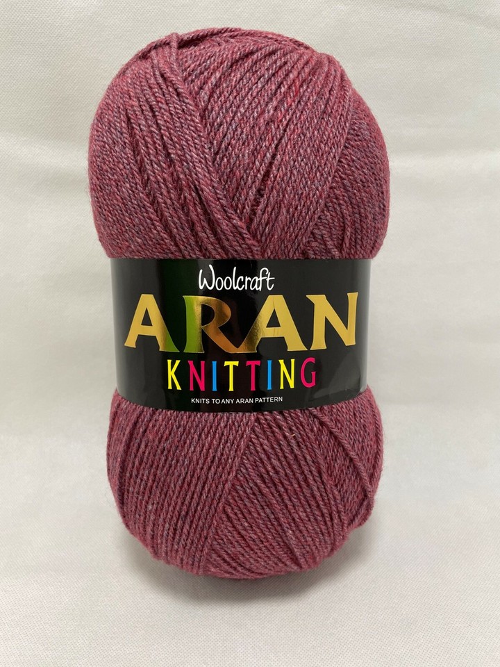 Aran Wool Woolcraft Aran 400g Knitting Yarn, 75% Acrylic & 25% Wool Mix ...