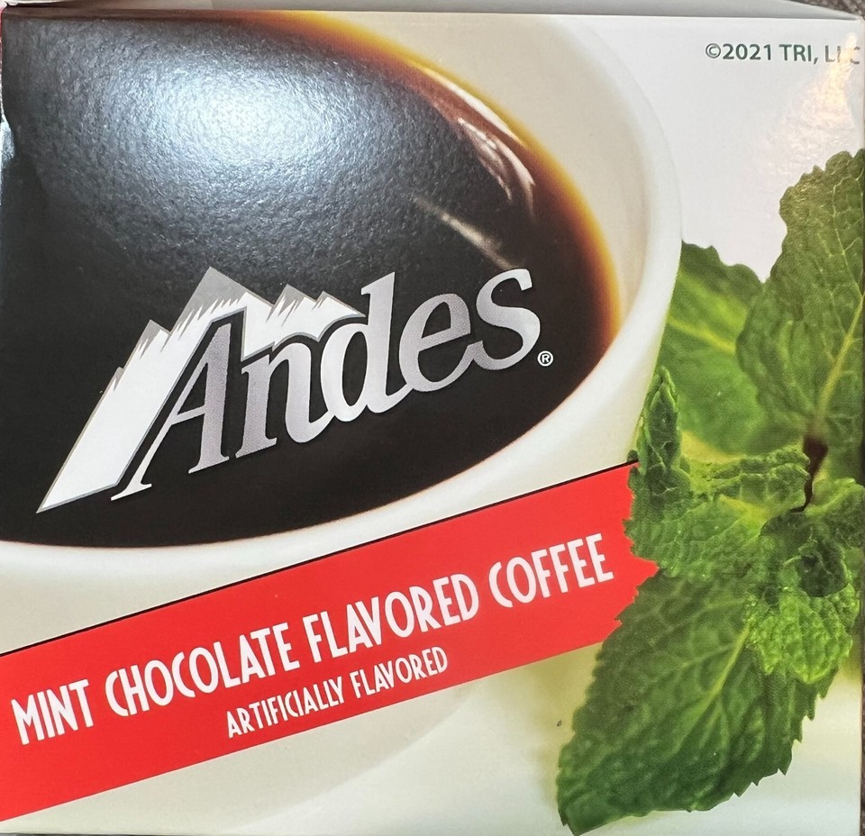 Andes Mint Chocolate Flavored Coffee 12 single serve coffee cups FRESH ...