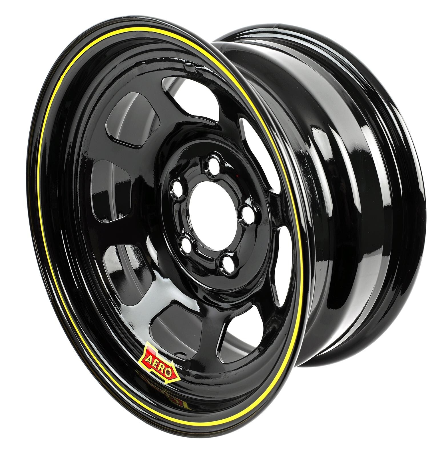 Aero Race Wheels 50-174535 15x7 50 Series Black Roll-Formed Race Wheel ...