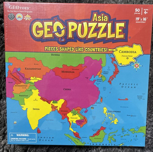 BRAND NEW SEALED Geo Toys Asia Puzzle Cardboard Pieces Shaped Like ...